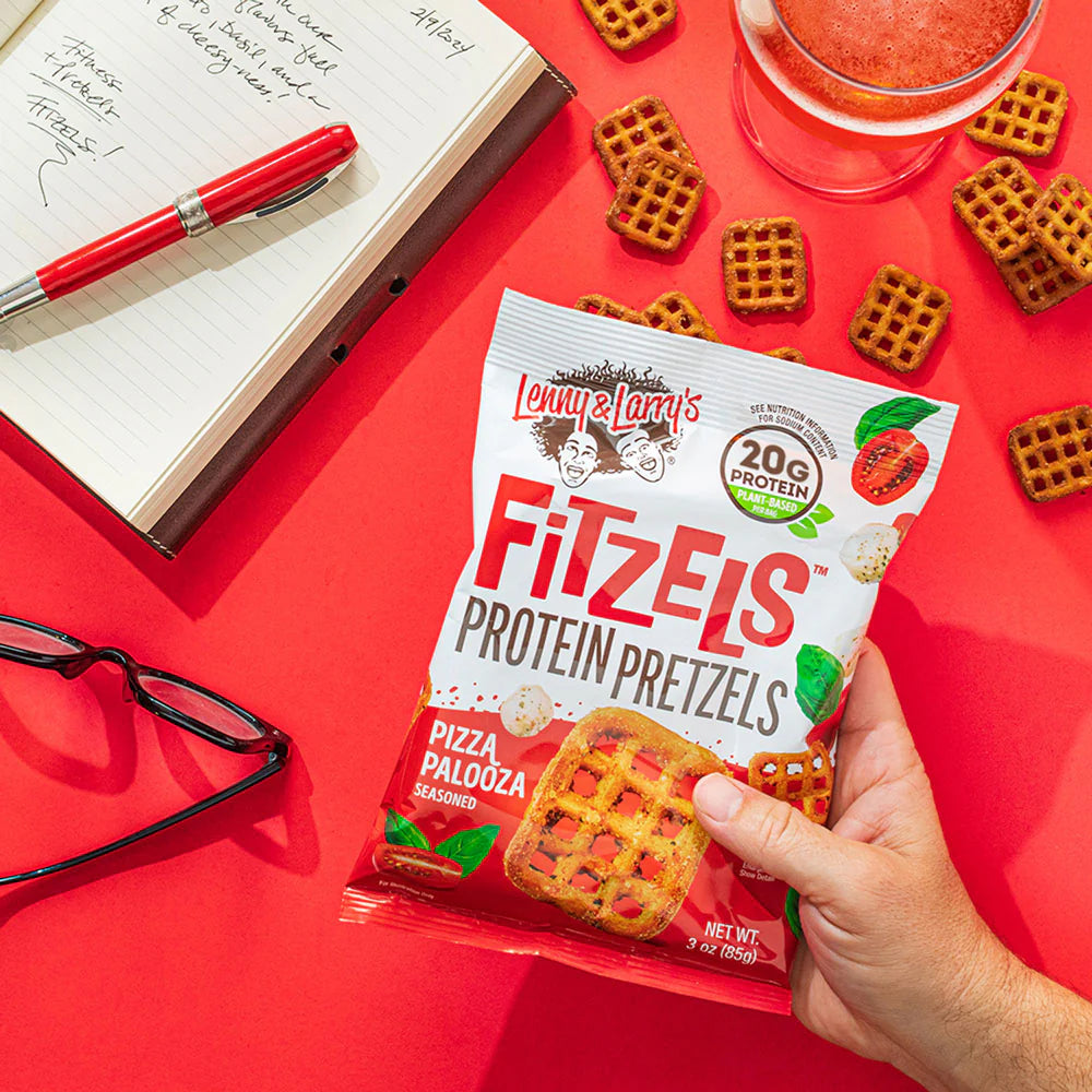 Lenny & Larry's Fitzels Protein Pretzels 85g, Pizza Palooza Flavour – Health Nuts Australia