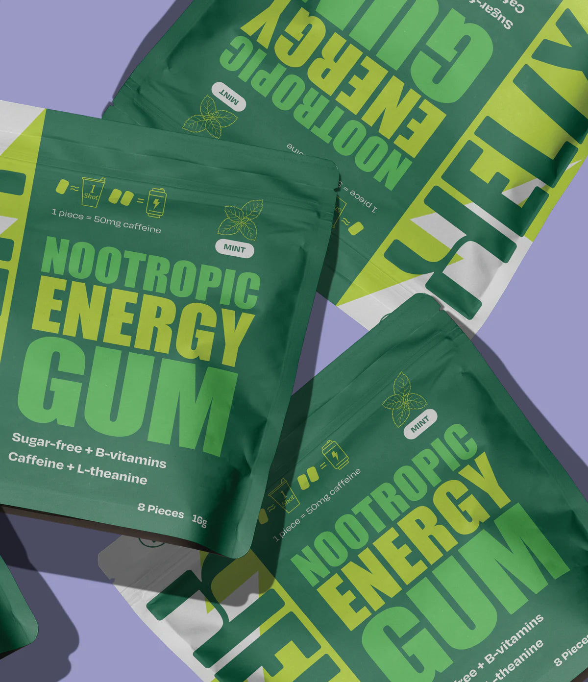 Helix Nootropic Energy Gum 8 Pieces 16g, Mint Flavour & Sugar free ...