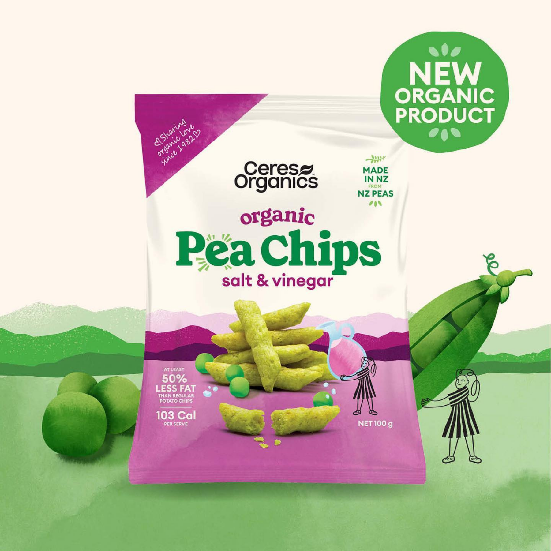 Ceres Organics Pea Chips 100g, Salt & Vinegar Flavour – Health Nuts ...