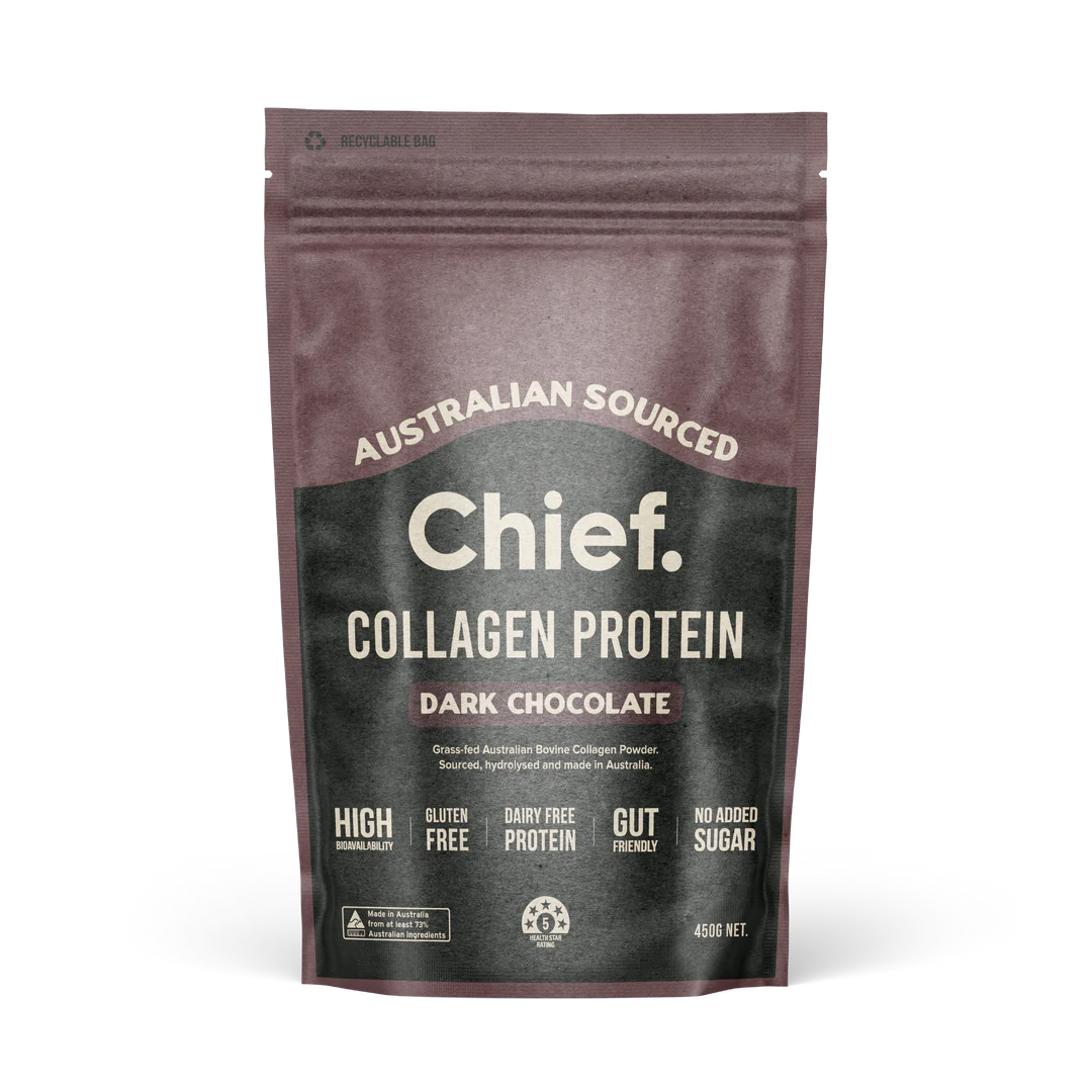 Chief. Grass-Fed Collagen Protein Powder 450g, Chocolate Flavour; Gut ...