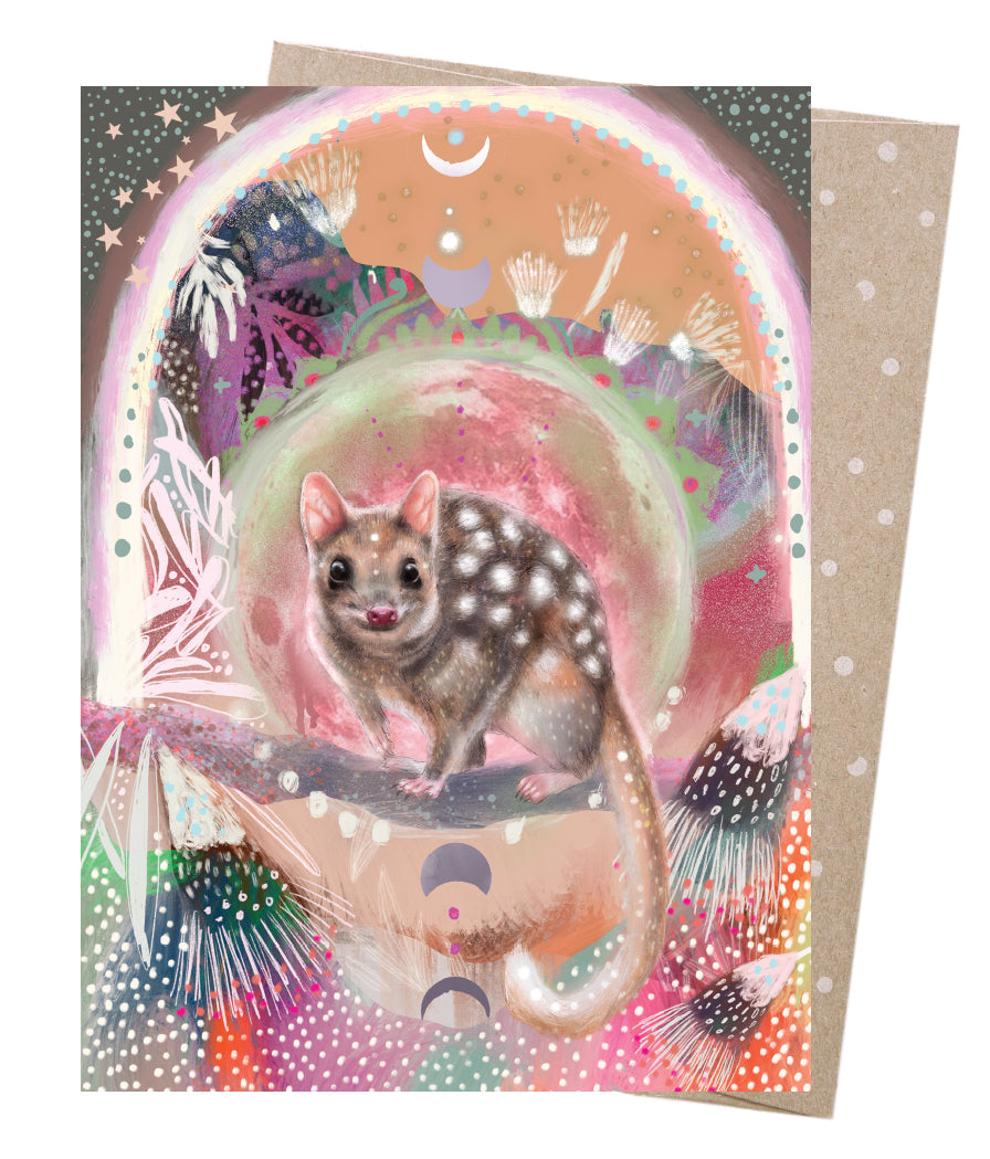 Earth Greetings Twilight Quoll Card, Amber Somerset Collection (Includ ...