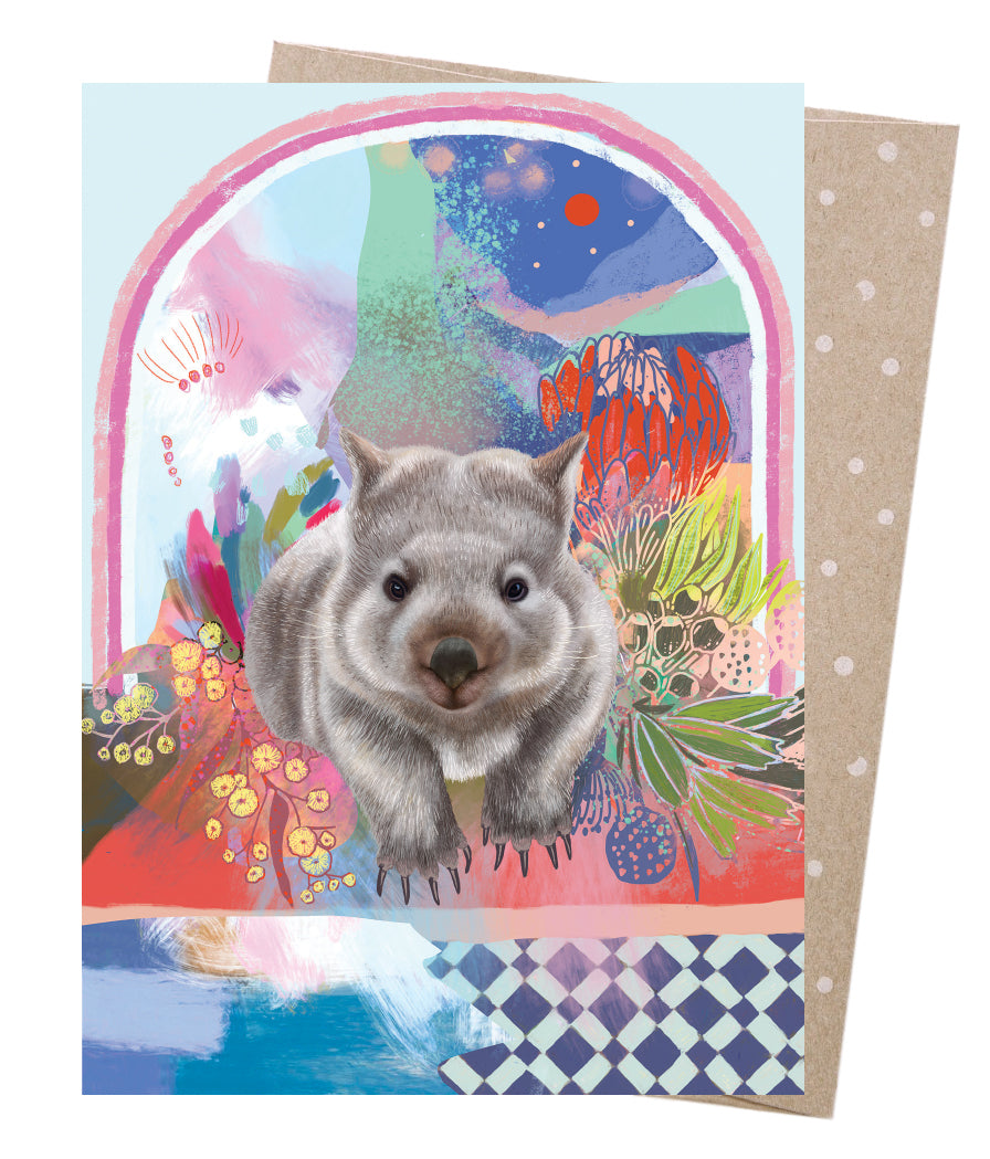 Earth Greetings Wombat Wayfarer Card, Amber Somerset Collection (Inclu ...