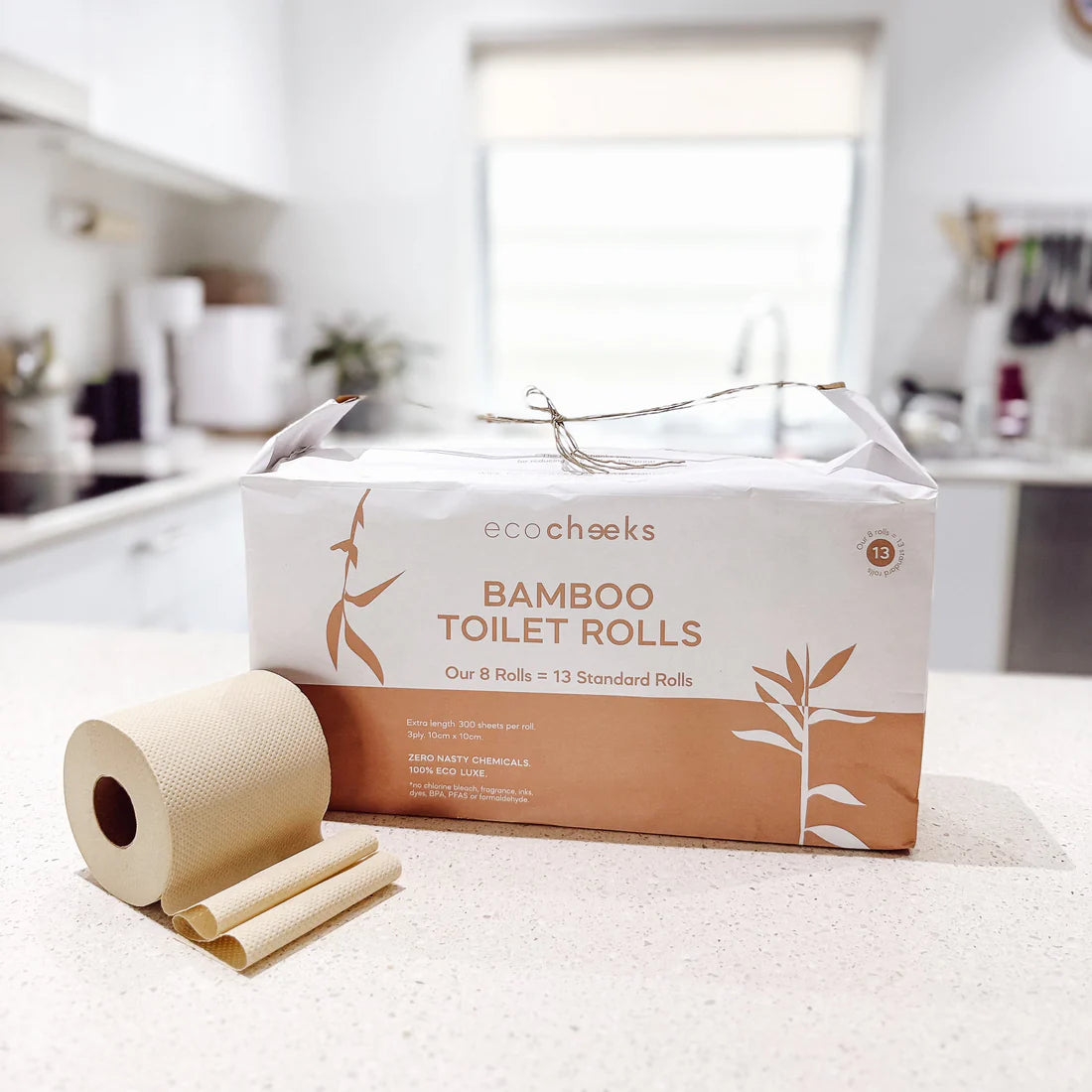 Eco Cheeks Bamboo Toilet Rolls 8 Pack Rolls, Our 8 Rolls= 13 Standard ...