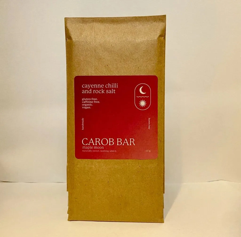 Maple Moon Organic Cayenne Chilli & Rock Salt Carob Bar 90g, Handmade ...