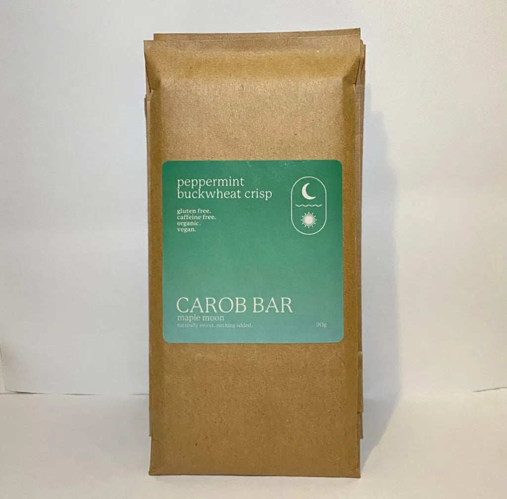Maple Moon Organic Peppermint & Buckwheat Carob Bar 90g, Handmade & Ca ...