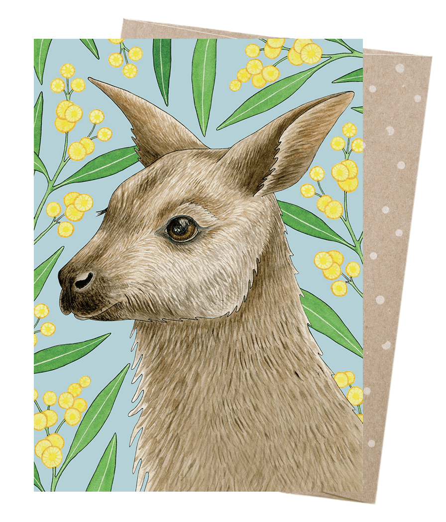 Earth Greetings Wallaby Junior Card, Negin Maddock Collection (Include ...