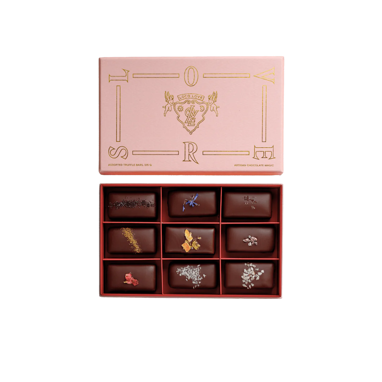 Loco Love Chocolate Lover's Box 9 Pieces 315g, Assorted Truffle Bars ...