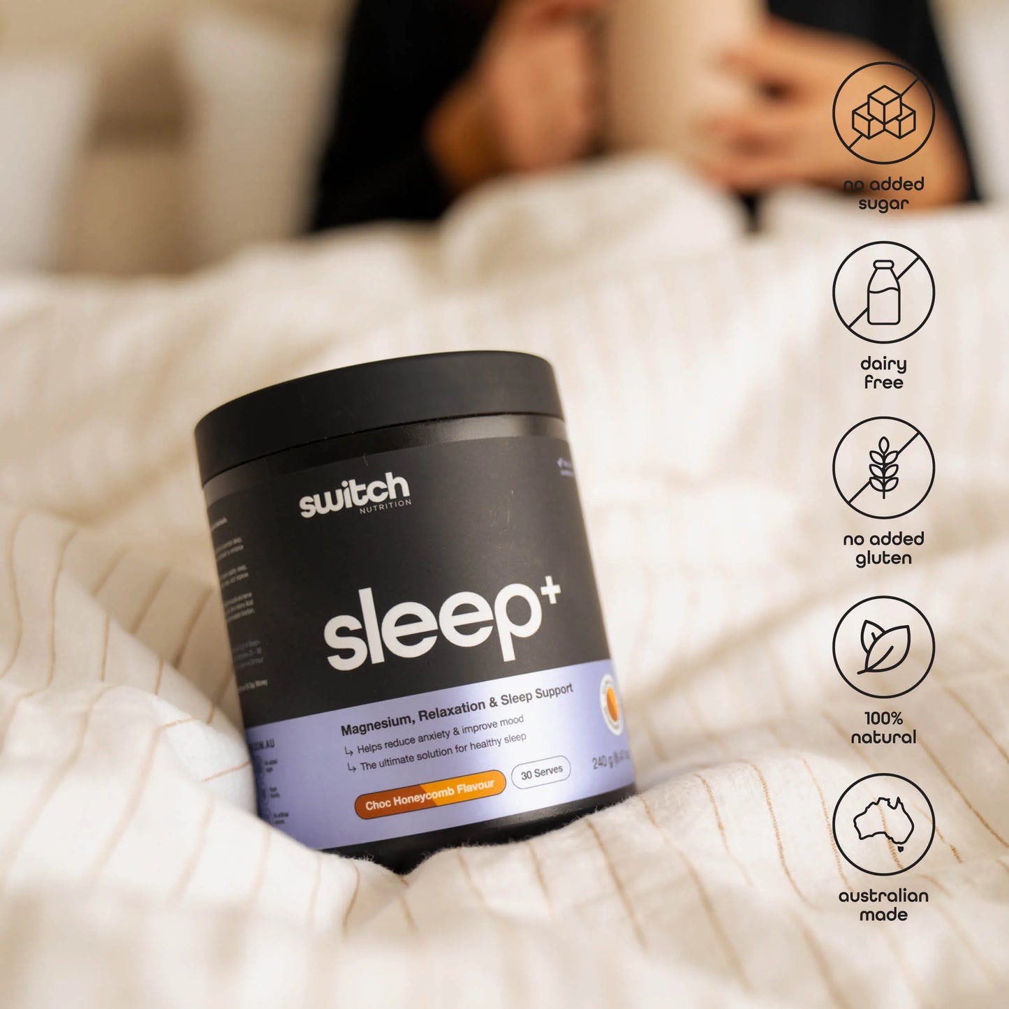 Switch Nutrition Sleep+ Magnesium Chocolate 240g Or 400g, Supports Hea ...