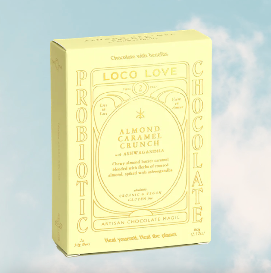 Loco Love Chocolate 2 x 35g Bars, Almond Caramel Crunch With Astragalu ...