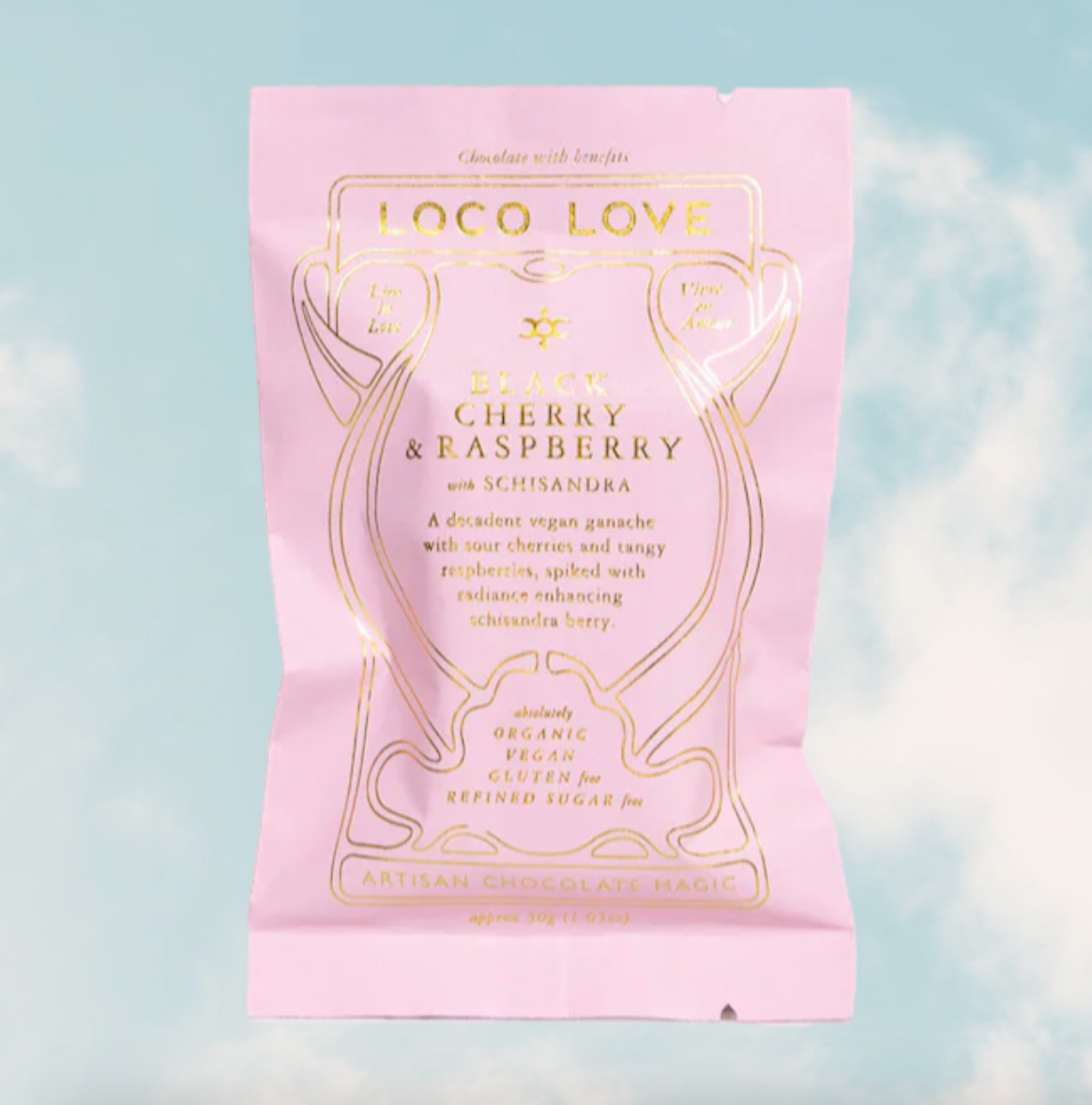 Loco Love Chocolate 35g, Black Cherry Raspberry Ganache With Schisandr ...