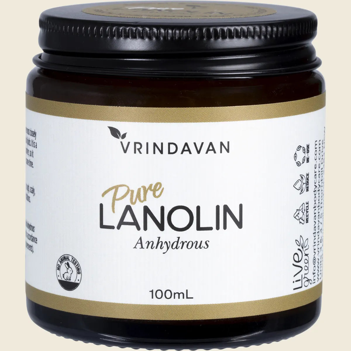 Vrindavan Pure Lanolin Anhydrous 100mL, Multi-Purpose Skin Balm ...