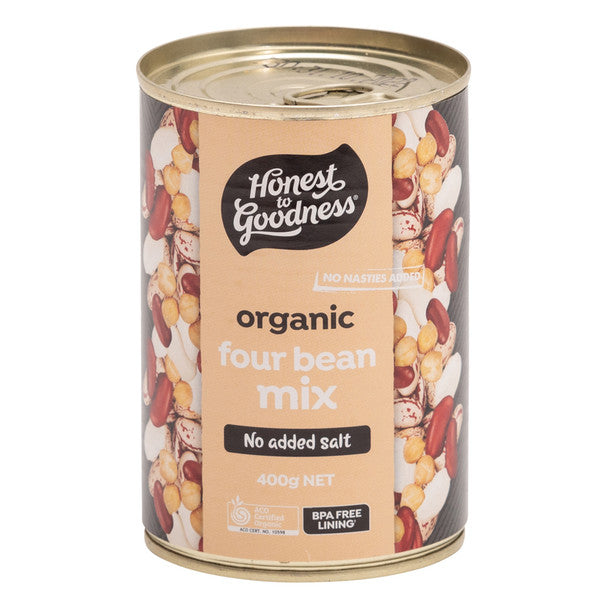 Honest To Goodness Four Bean Mix 400g, No Added Salt & Australian Cert ...