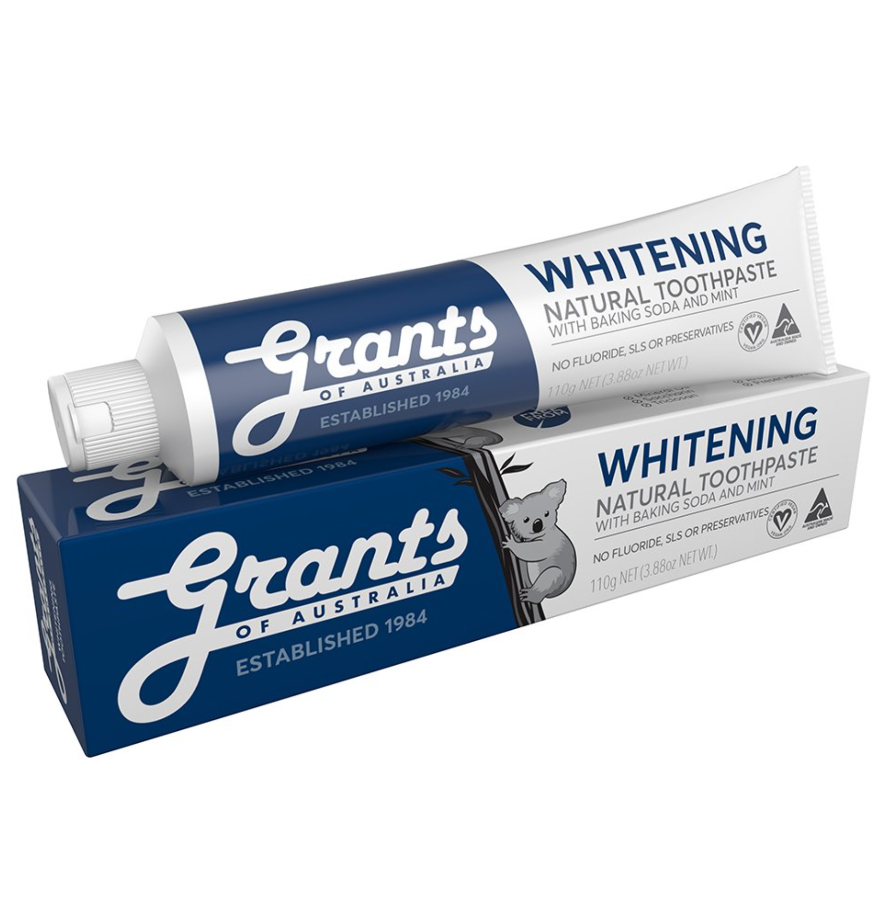 Grants Natural Toothpaste 110g, Whitening with Baking Soda & Peppermin ...