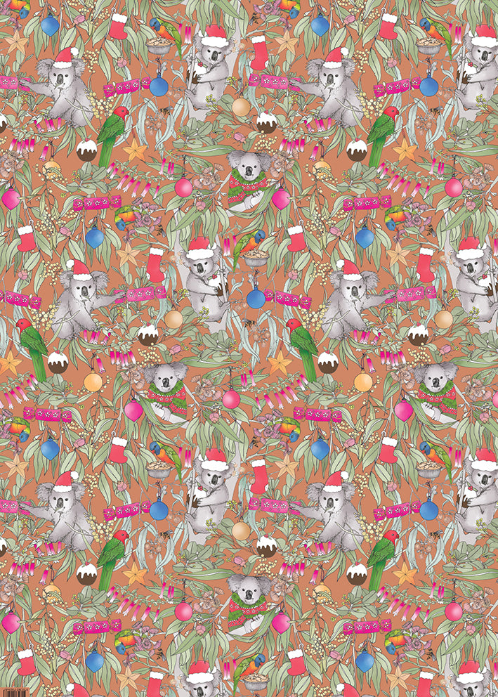 Earth Greetings Magic Pudding Australian Christmas Folded Wrapping Pap ...