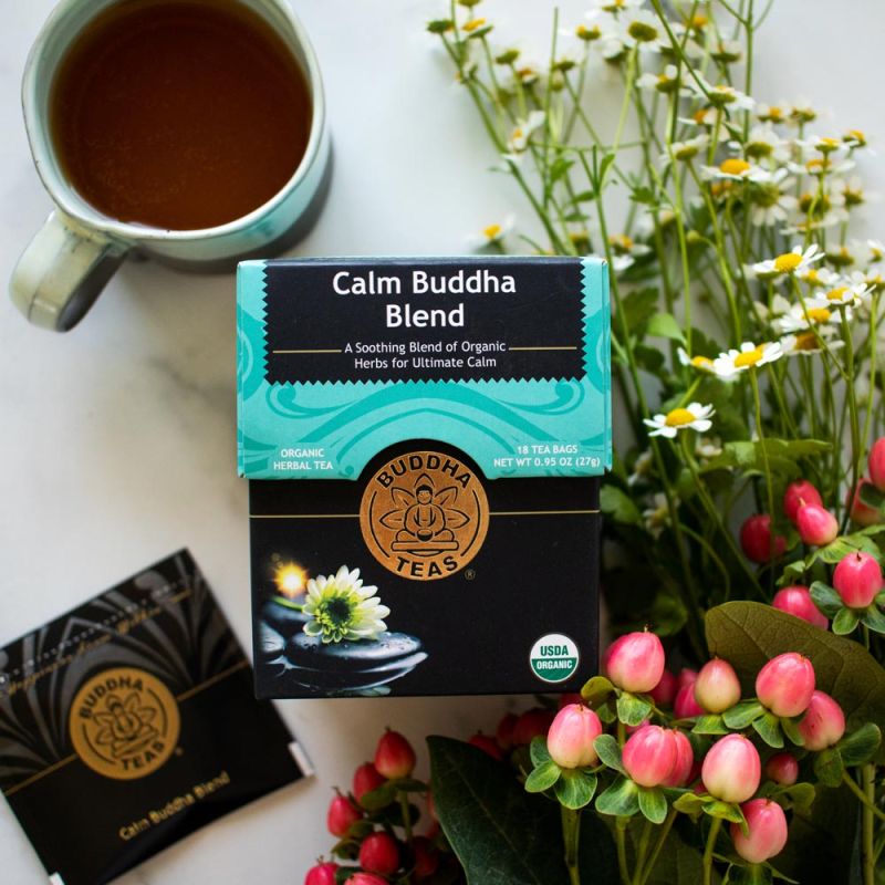 Buddha Teas Herbal Tea 18 Tea Bags, Calm Buddha Blend; Soothing For Ul ...