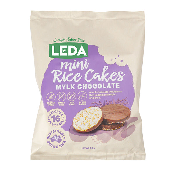 LEDA Mini Rice Cakes 60g, With Mylk Chocolate – Health Nuts Australia