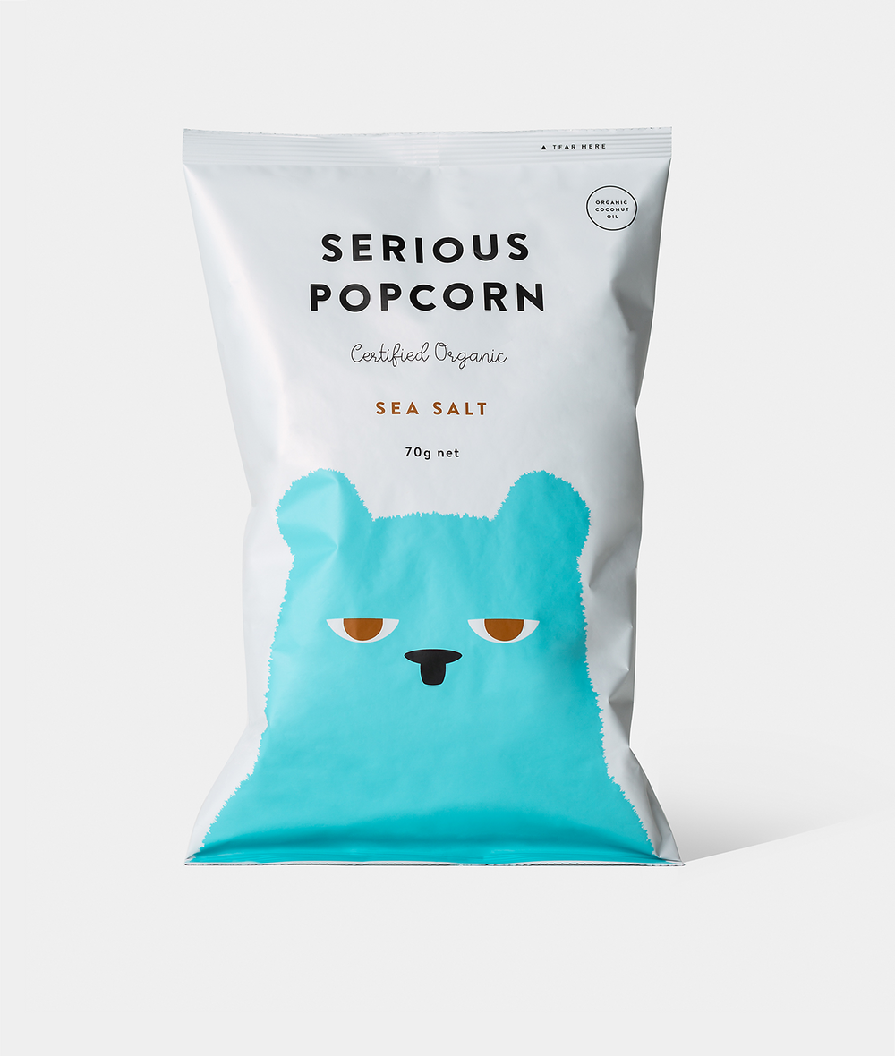 Serious Food Co. Certified Organic Popcorn 70g, Sea Salt Flavour ...